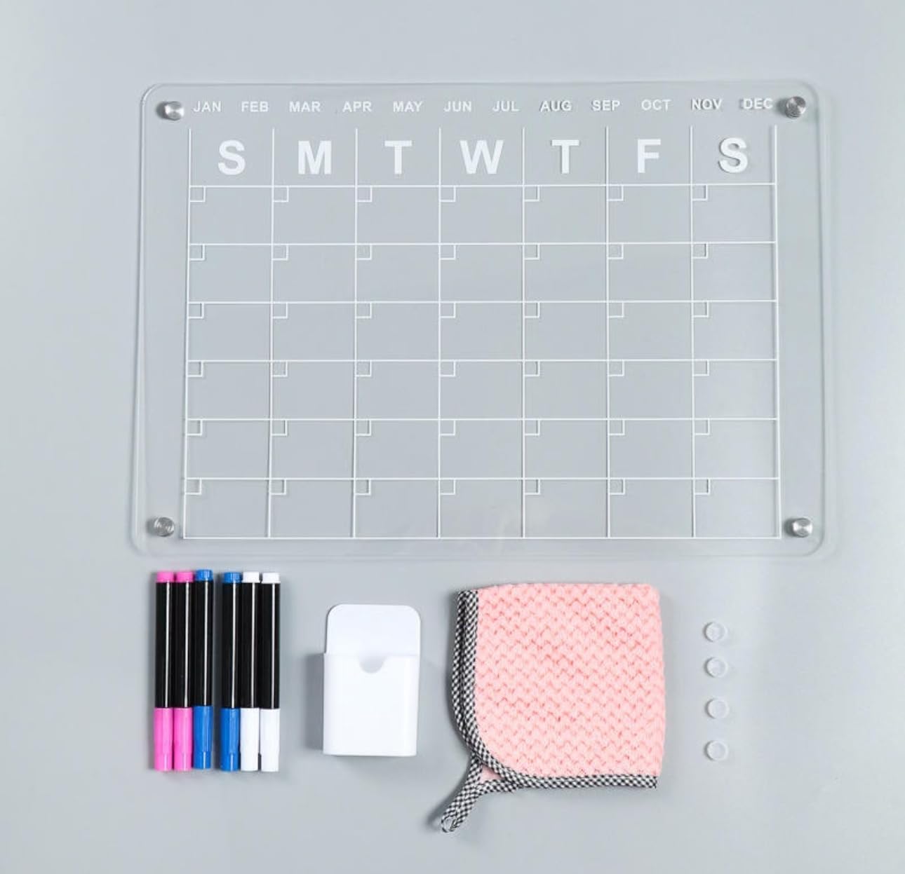Amazon.com : Magnetic Dry Erase Calendar Acrylic Calendar Clear ...