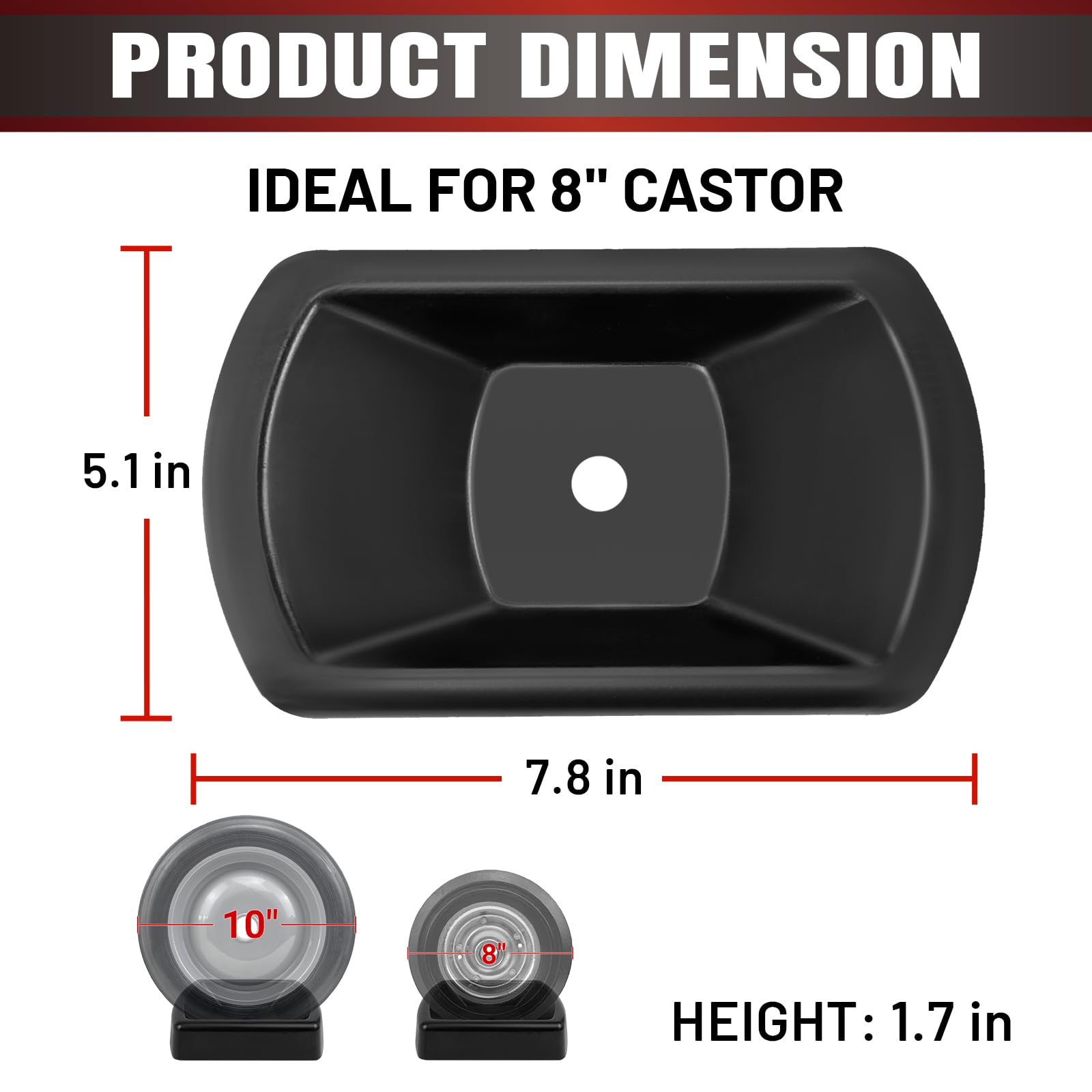 Snapklik.com : HOXWELL Rubber Wheel Dock For Trailer Tongue Jack, Suit ...