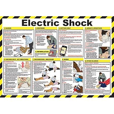 Amazon.com: Safety First Aid Electric Shock Poster, Laminated (59x42cm ...