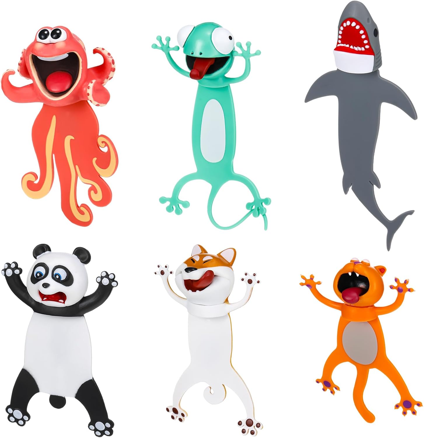Amazon.com: Zonon 6 Pcs 3D Funny Animal Bookmarks for Kids Wacky ...