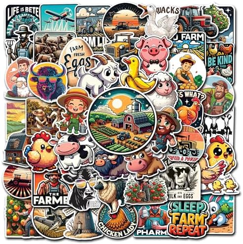 Amazon.com: 60pcs FarmTractor Stickers Vinyl Waterproof Aesthetic ...
