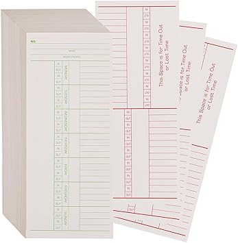Amazon.com : ALGLEA 1000PCS Time Cards for Employees Weekly, 2 Sided ...