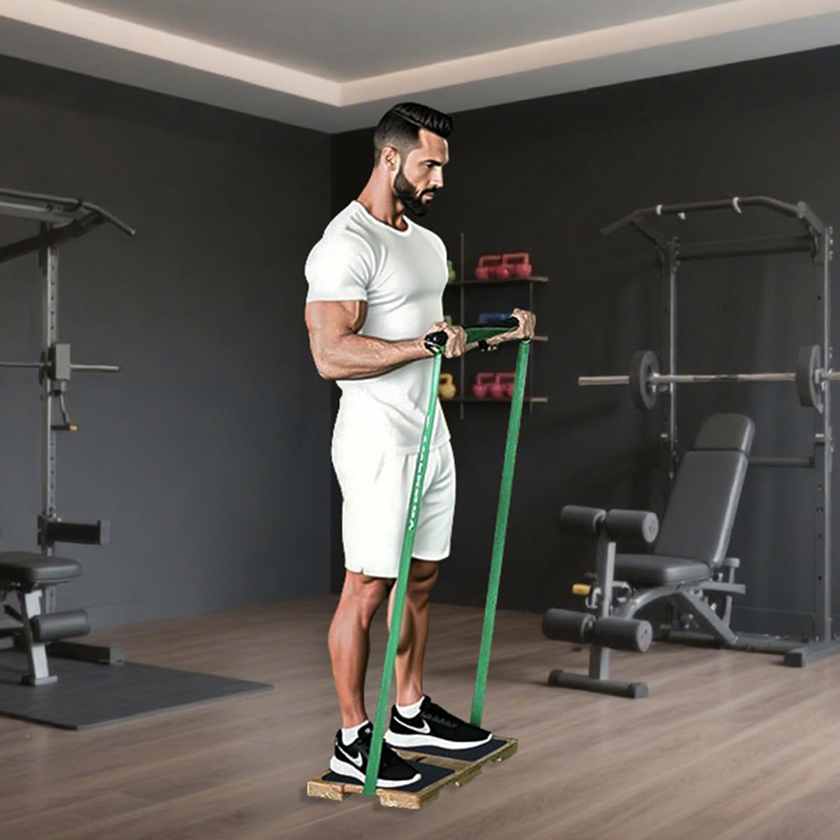 Snapklik.com : Wood Resistance Band Platform Base, Resistance Band Foot ...
