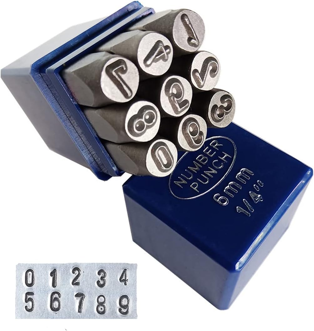 Amazon.com: YKLP 1/4" Metal Number Stamps Set, 6mm Steel Number Punch ...