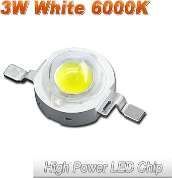 Hontiey ( 200 Pcs High Power LED Chip 3W Pure White Light 6000K-6500K ...