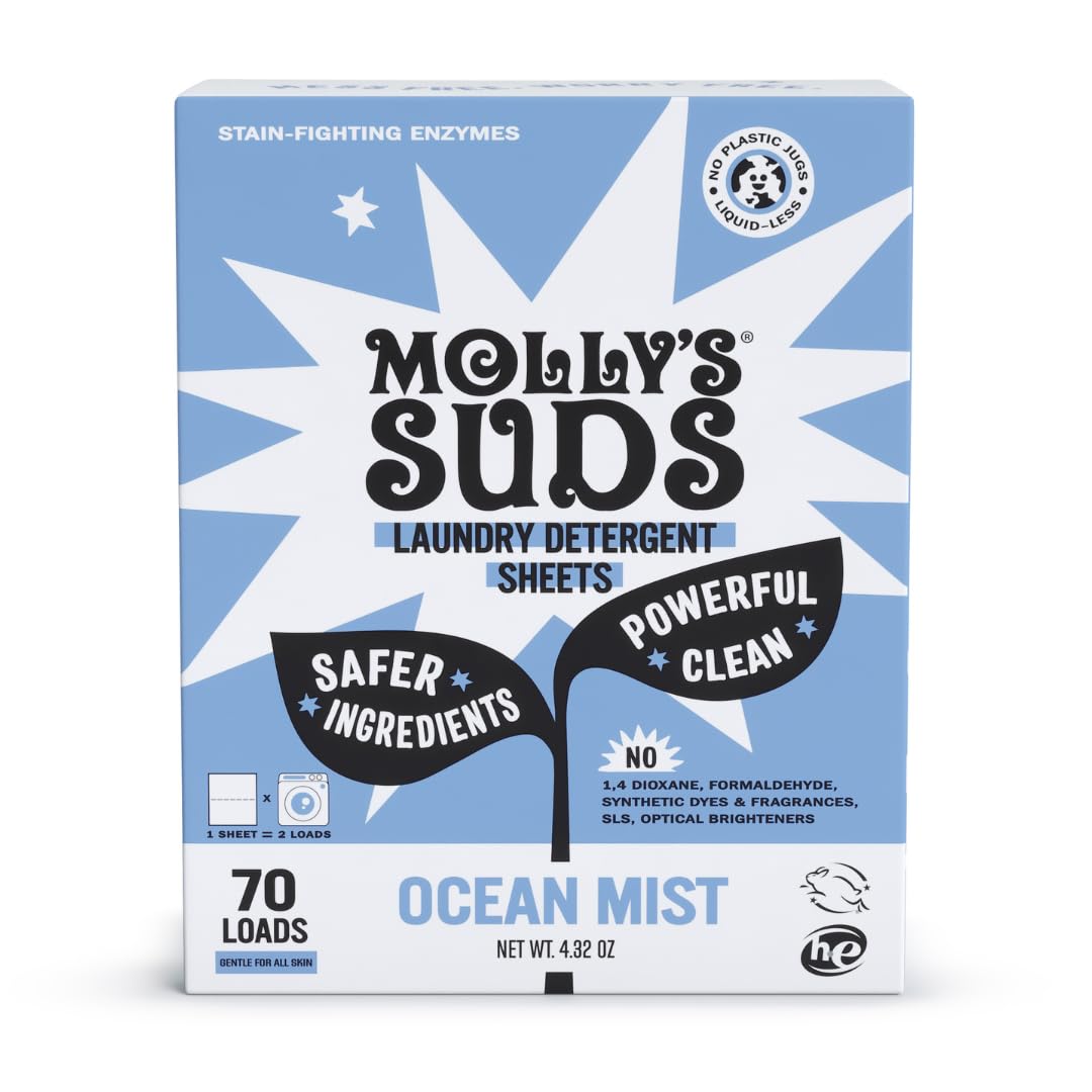 Amazon.com: Molly’s Suds Laundry Detergent Sheets | Gentle on Sensitive ...