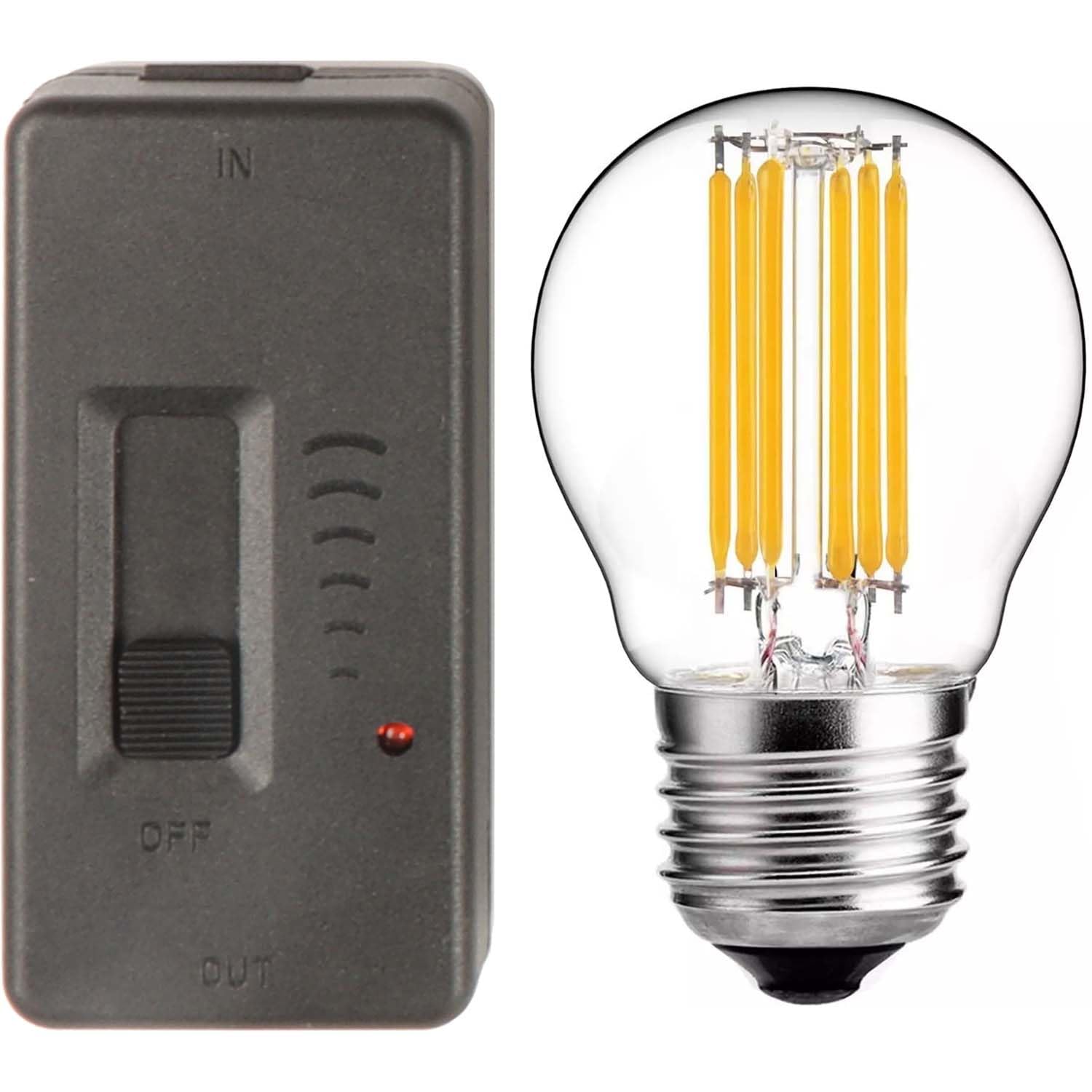 Bieye SW001 Through-Cord Slide Full-dimmer Switch with E26 G45 Flicker ...