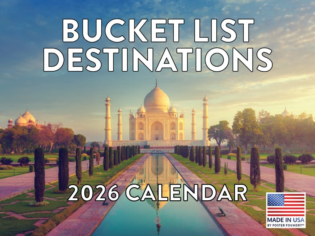 Amazon.com: Bucket List Calendar 2026 Travel Destinations Monthly Wall ...