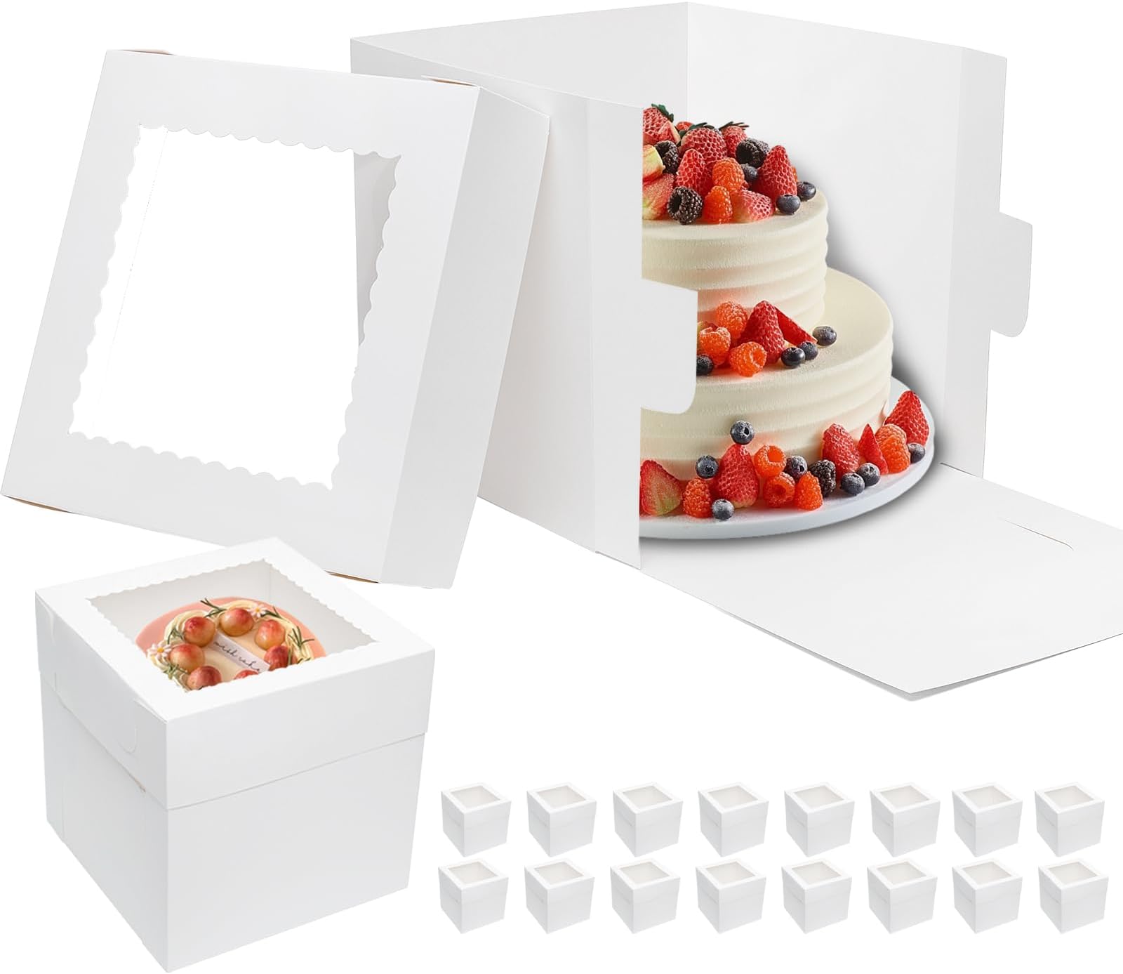 Amazon.com: Mcfleet 4pcs Cake Boxes 10 Inch 10x10x10 Tall Cake Boxes ...
