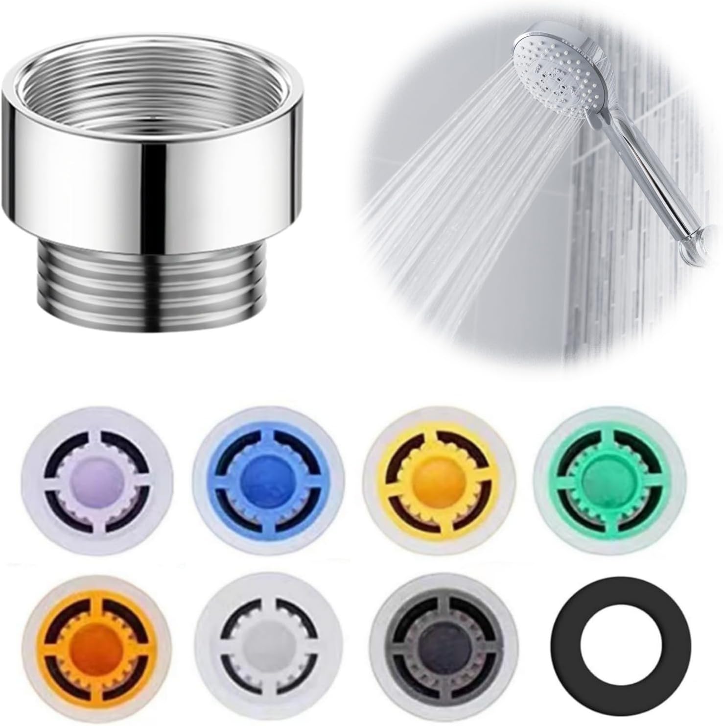 8 Pcs Shower Flow Reducer Limiter Set Water Flow Saver Adapter Set Flow ...