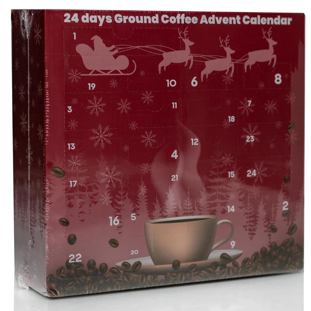 Christmas ground coffee advent calendar 2024-24 days ground flavoured ...