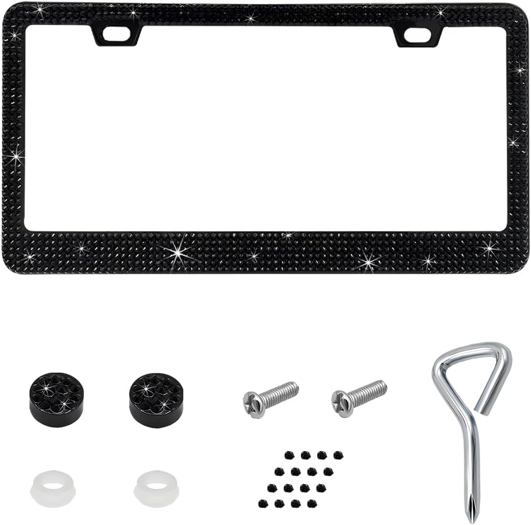 Bwbwnd Bling License Plate Frame Sparkly Bedazzled Auto 6829
