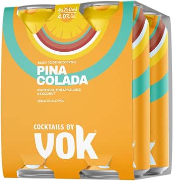 Vok Pina Colada Cocktail 250 ml (Pack of 4) : Amazon.com.au: Grocery