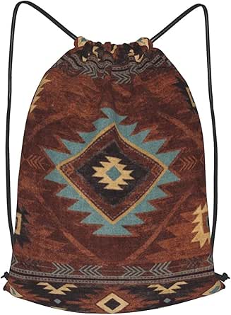 Hellokugou Drawstring Backpack Turquoise Aztec Western Native American ...