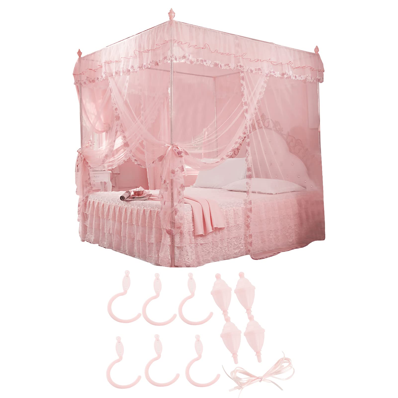 Amazon.com: Alvinlite 4 Corner Post Net, Princess Bed Canopy ...