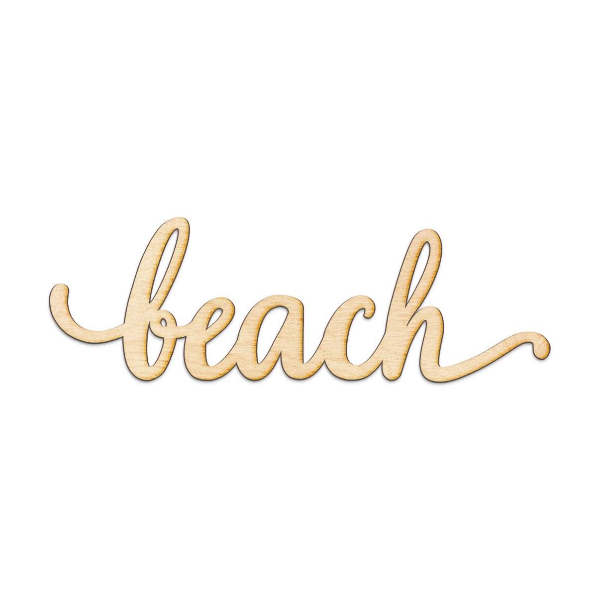 Amazon.com: Woodums – Beach Script Wooden Wall Art Decor, Unfinished ...