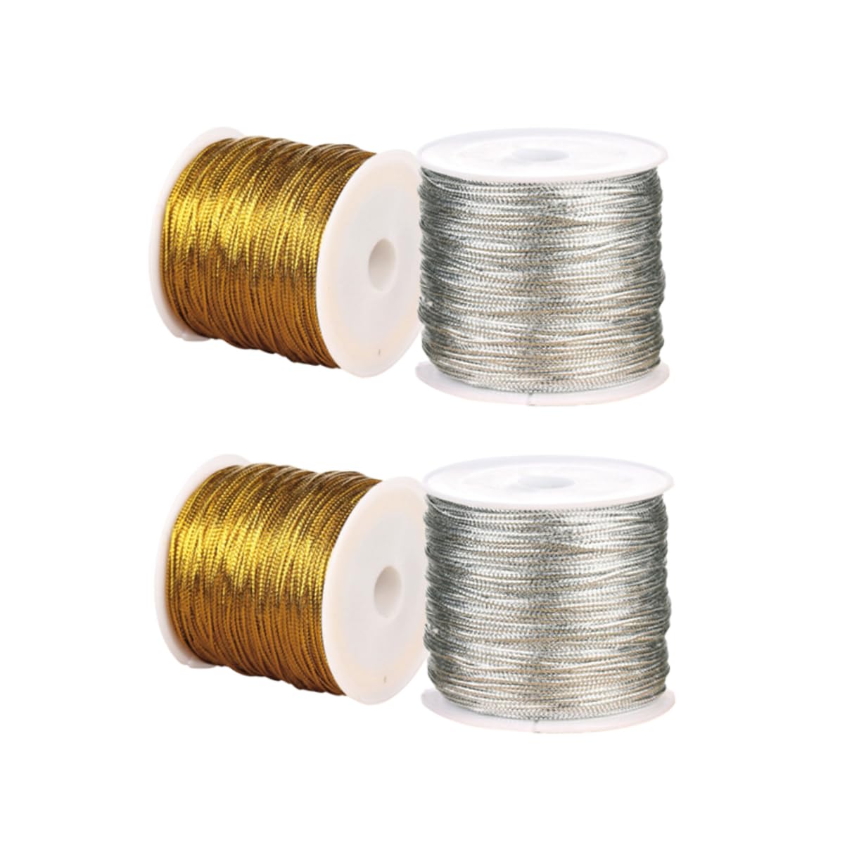 Amazon.co.jp: OATIPHO 4個 メタリックストレッチコード ギフトリボン ストレッチコードリボン メタリックコード ゴールド ...