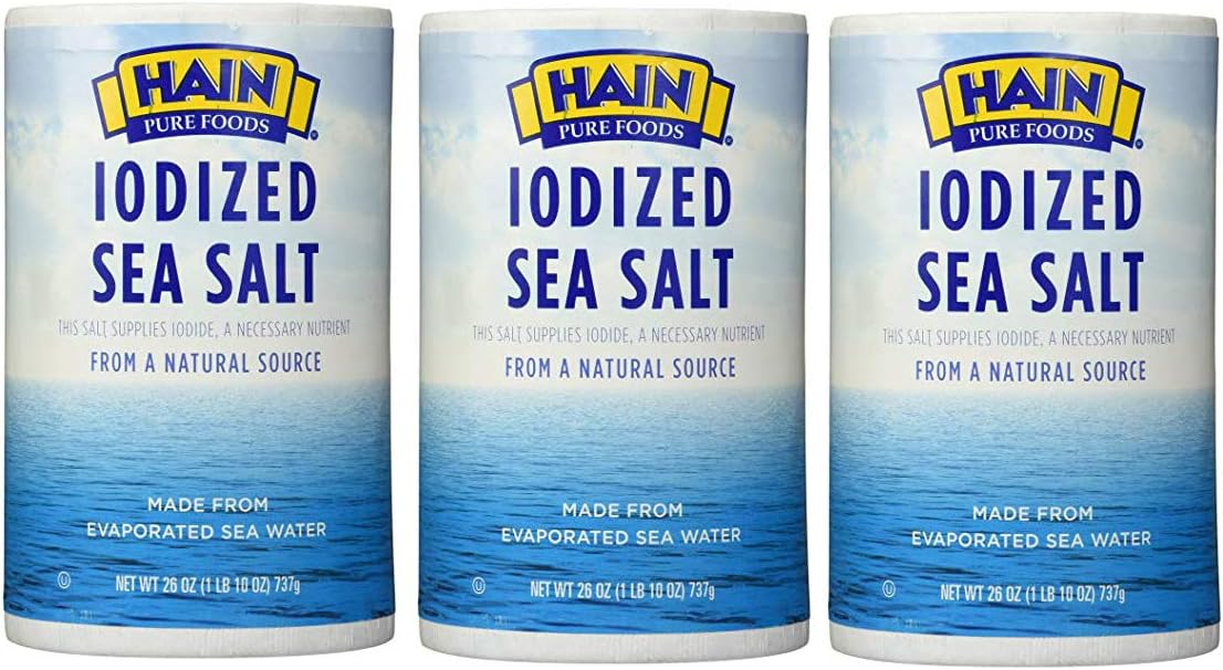 Amazon.com: Hain Sea Salt - Iodized - 26 oz, 3 pack : Grocery & Gourmet ...