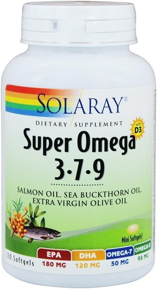 Amazon.com: Solaray Super Omega 3-7-9 with Vitamin D-3 & Salmon Oil ...