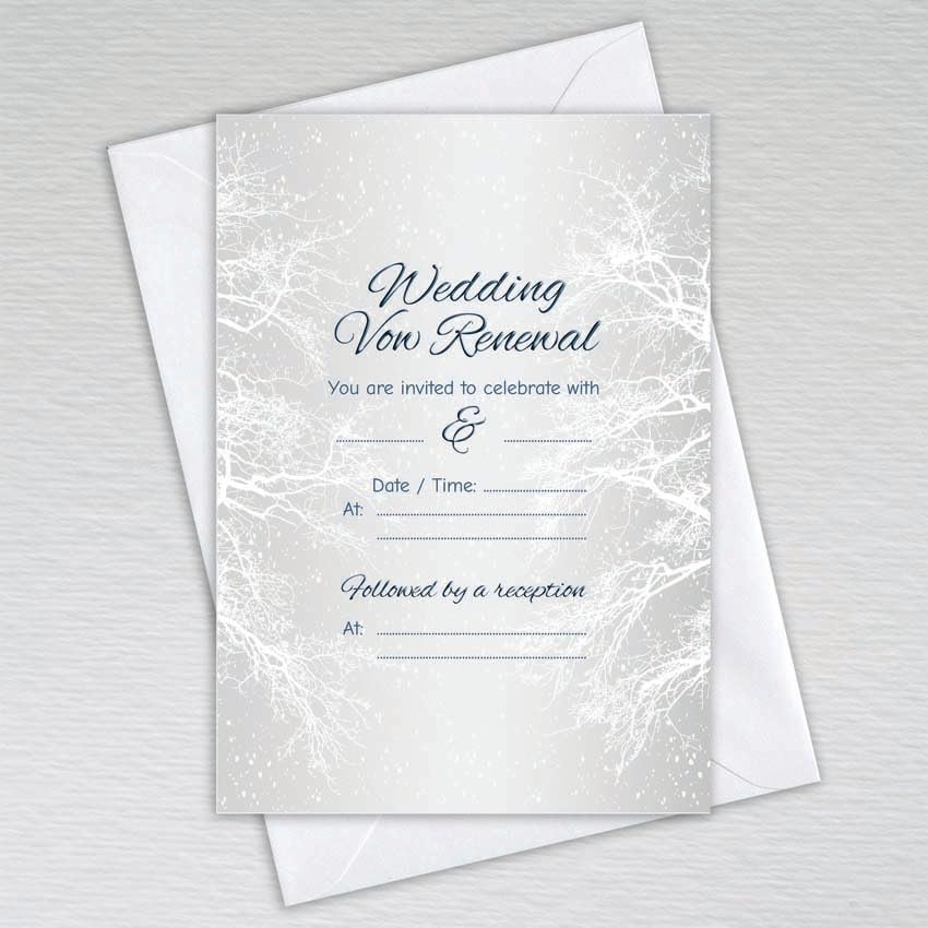 Pack of Wedding Vow Renewal Invitations with Envelopes: Snow Scene ...