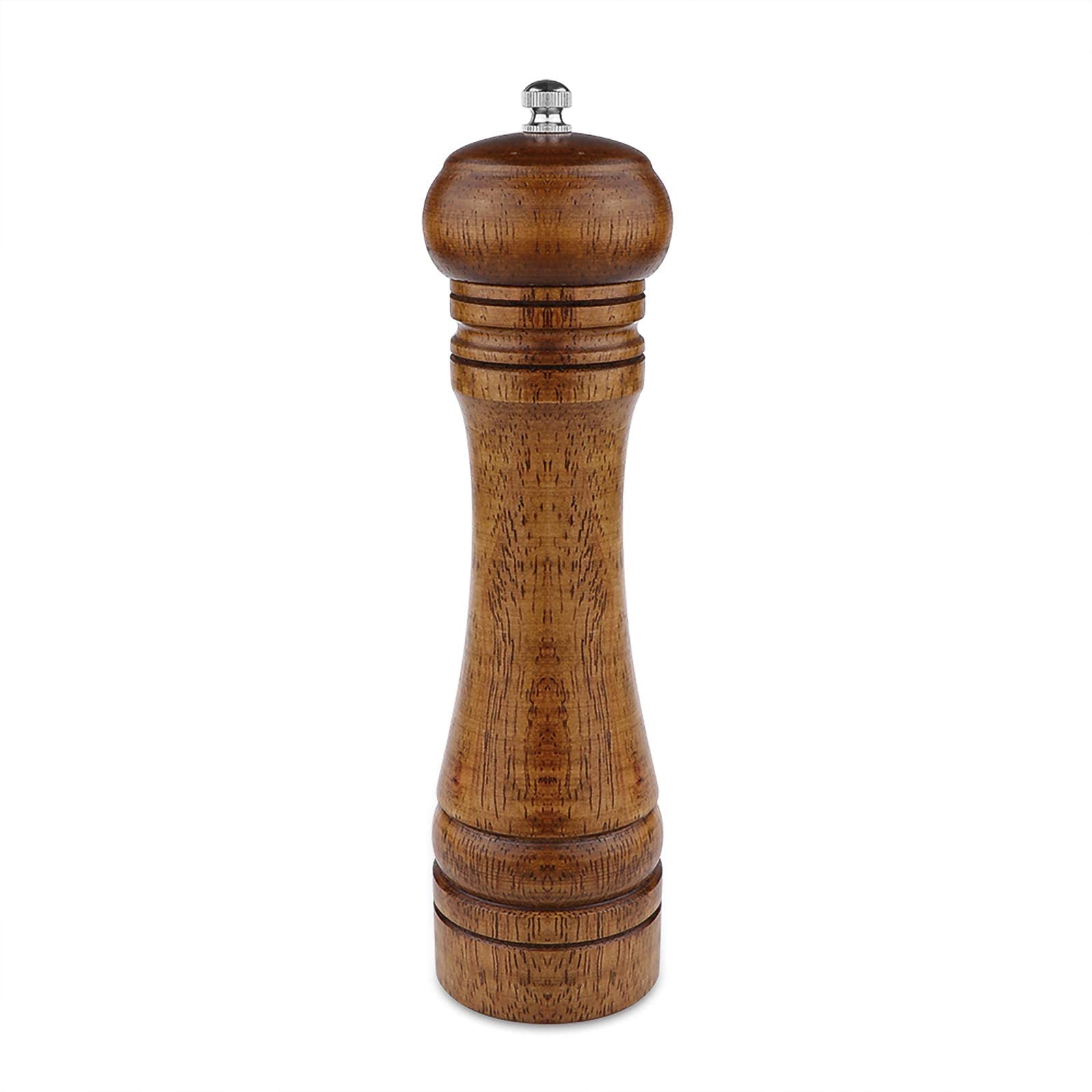 Powstro Pepper Grinder - 8 Inch Pepper Mill Oak Wood Salt Ceramic ...