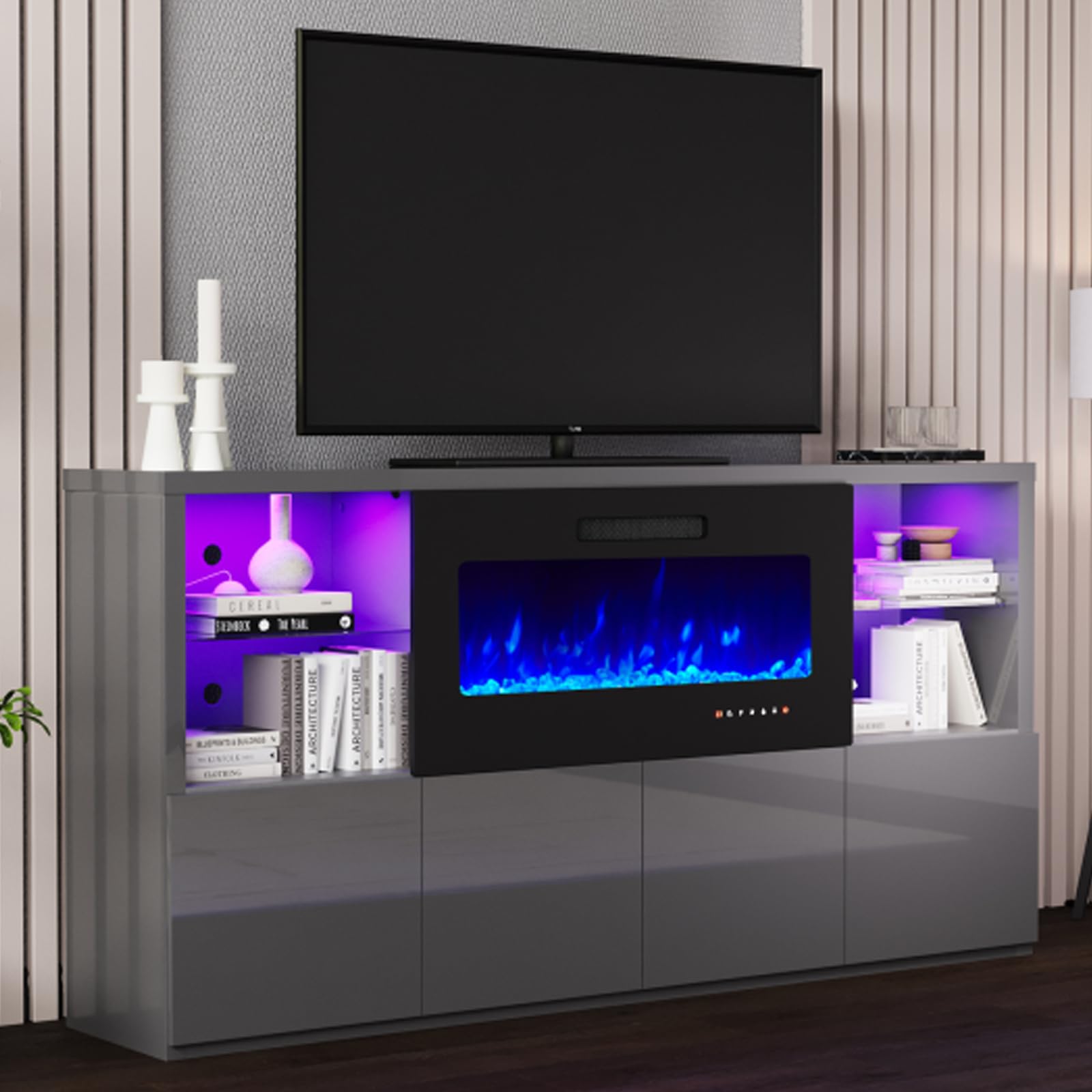 Amazon.com: AMERLIFE 68'' Fireplace TV Stand with 40'' Fireplace ...