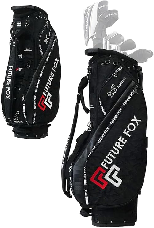 Amazon | GOLF FUTUREFOX ゴルフバッグ キャディバッグ スタンドタイプ 軽量 大容量 9.5型 47インチ 6分割口枠 カモフラージュ柄 (ブラック) | GOLF ...