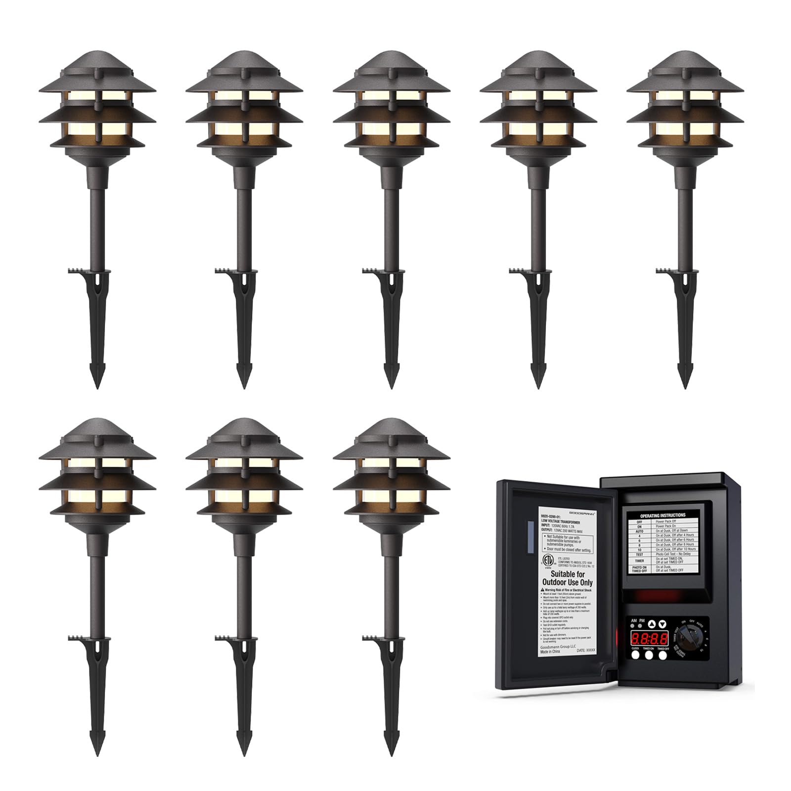 GOODSMANN Landscape Lighting Kits 8PK Path Lights 2.2W LED 30 Lumens ...