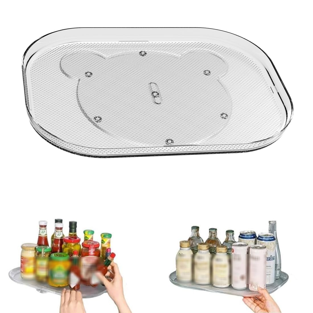 Amazon.com - Square Lazy Susan for Refrigerator,Transparent 360 ...
