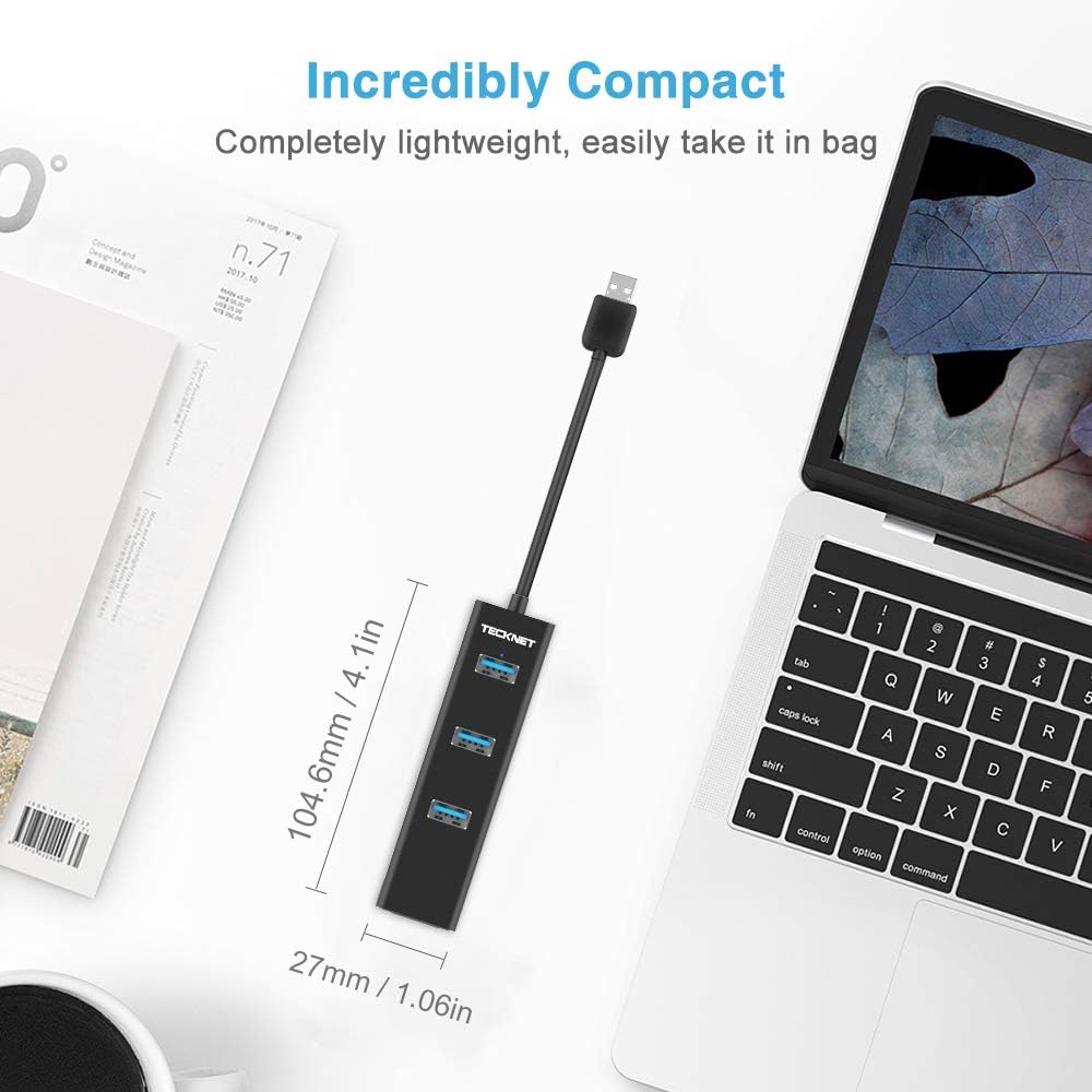 Computers & Accessories Notebooks TECKNET Aluminum 3-Port USB 3.0 Hub ...