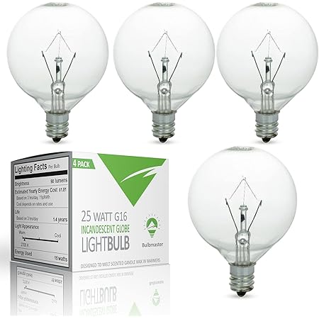 Amazon.com: 25 Watt Wax Warmer Bulbs, Bulb for Full Size Warmer, 6 Pack ...
