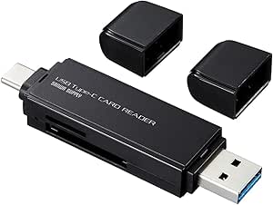 Amazon.com: Sanwa Supply ADR-3TCMS6BK Type-C Compact Card Reader ...