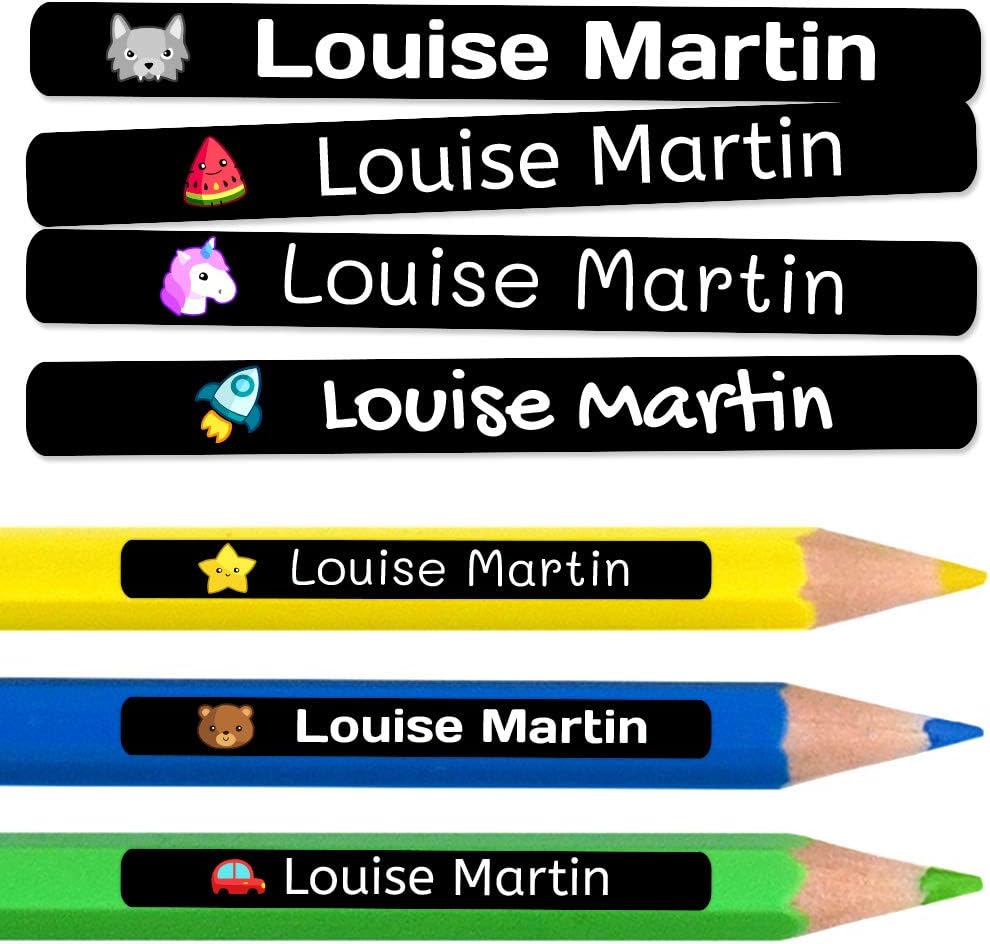 Amazon.com : 150 Personalized Name Labels School. Small Custom Name ...