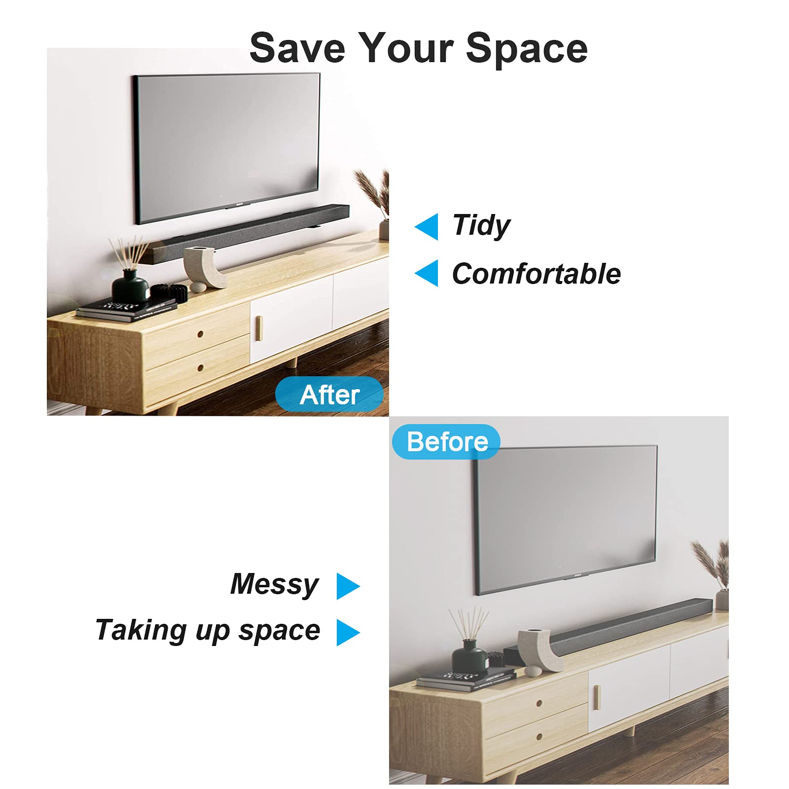 Buy Universal Soundbar Wall Mount Bracket Floating Wall Shelf for ...