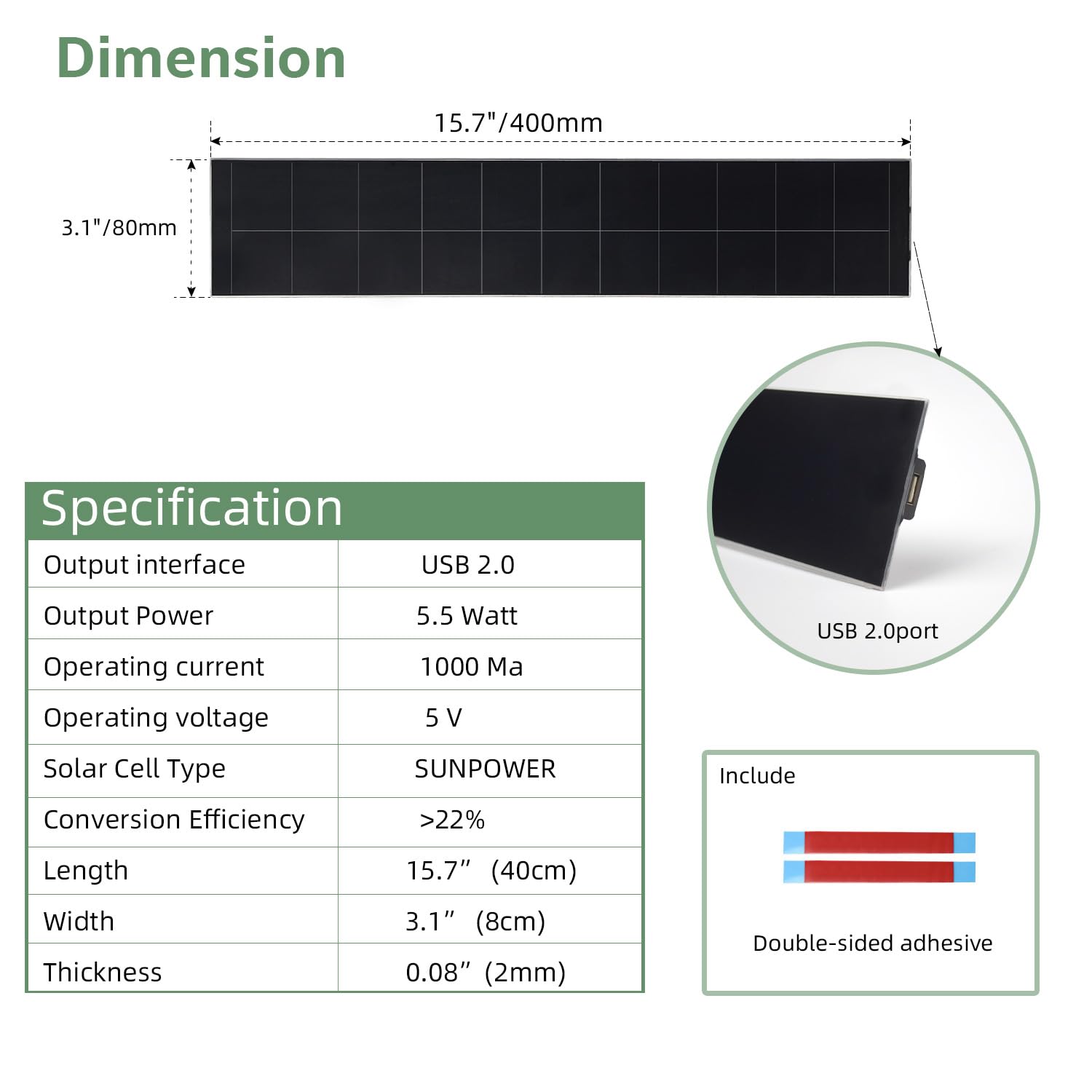 Snapklik.com : Small Solar Panels - 5V/5W Solar Panel USB Charger Built ...