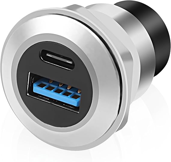 XMSJSIY USB 3.0 Type-C Panel Threaded Fixed Mount Coupler Adapter USB A ...