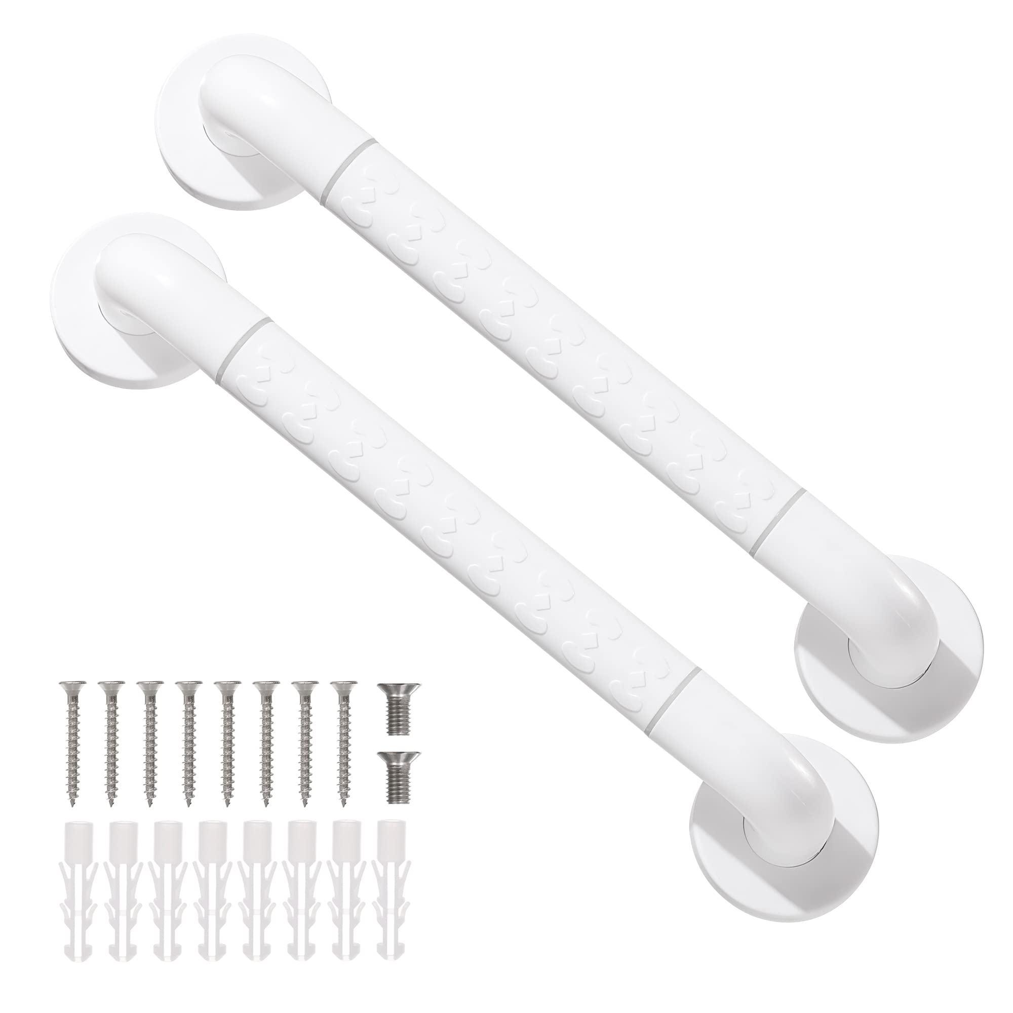 Amazon.com: 2 Pack 16 Inch White Shower Grab Bar,Bath Grab Rails with ...