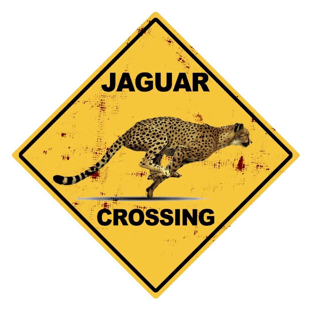 Yunduo Jaguar Crossing Metal Sign Caution Danger Hunter Safety Wall ...