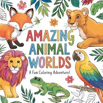 Amazing Animal Worlds – A Fun Coloring Adventure!: 100 beautiful animal ...