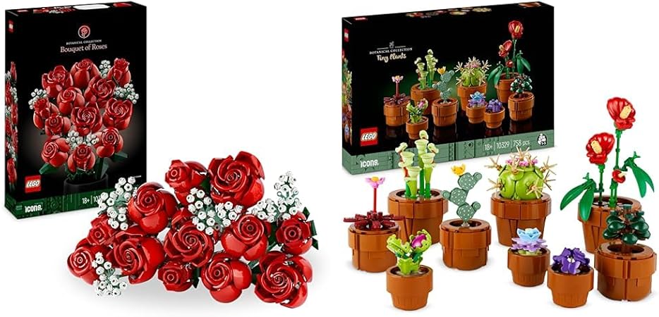LEGO Icons Bouquet of Roses, Artificial Flowers Set for Adults ...
