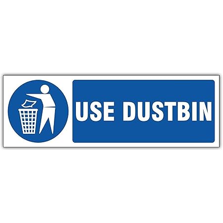 ISEE 360 Use Dustbin Self Adhesive Sign Sticker Warning Safety Security ...