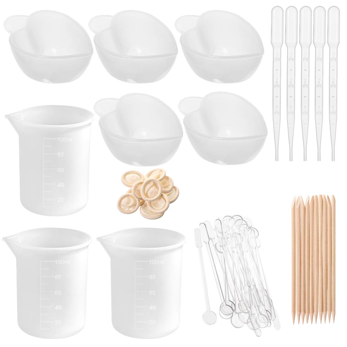 Epoxy Resin Tools Kit, 6 Type of Silicone Resin Tool Included Measuring ...
