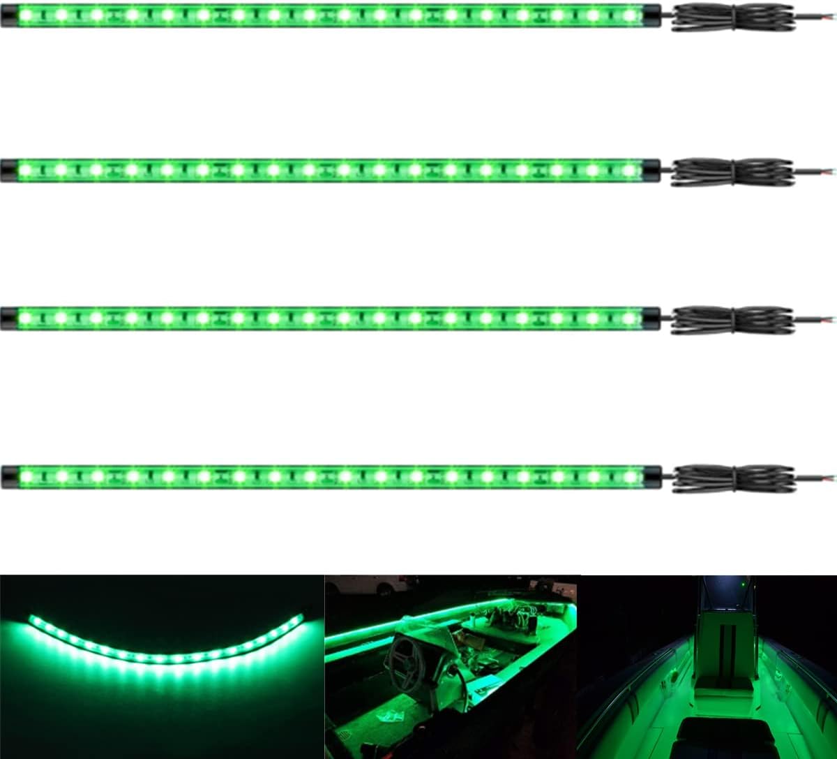 Amazon.com: Vbakor Boat Led Strip Lights, 4 Pcs 24'' Marine Interior ...
