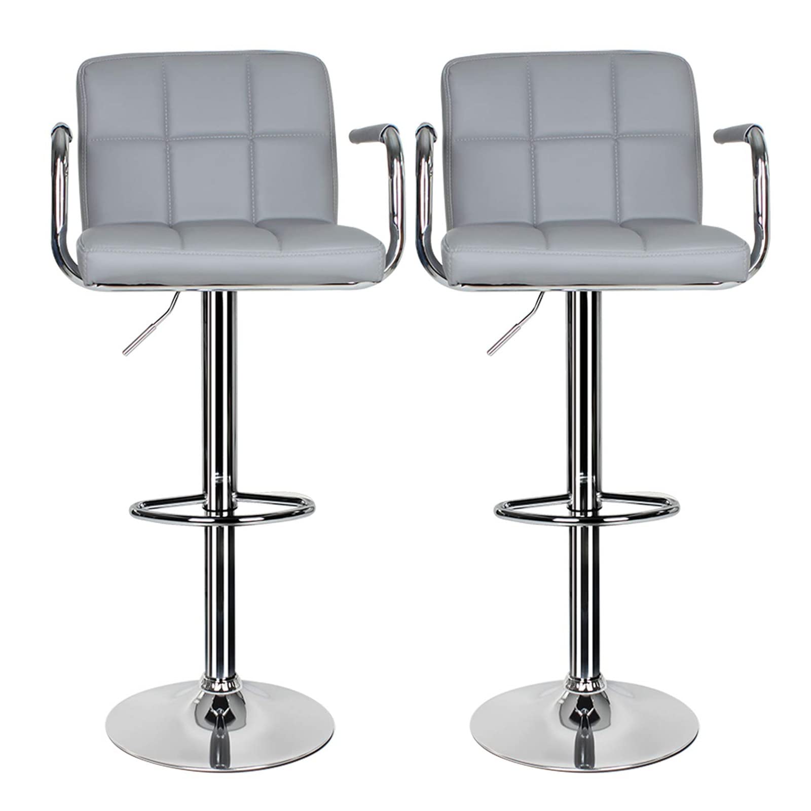 EUCO 2 pcs Bar Stool,Leather Kitchen Bar Stool Swivel Gas Lift ...