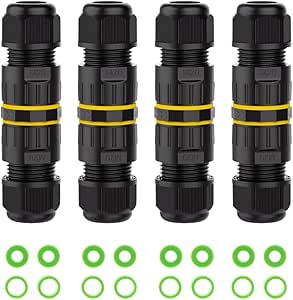 4 Packs IP68 Outdoor Waterproof Electrical Wire Connector for 5-12mm ...
