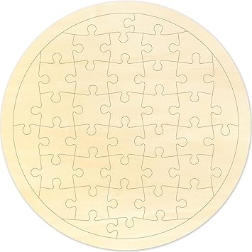 Amazon.com: Blank Puzzle Round Shape with 38 Pieces to Draw on, Each ...