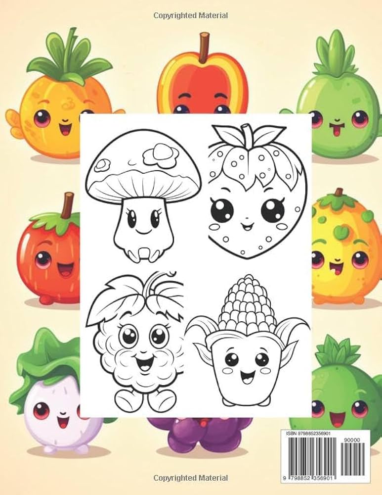 Fruits And Vegetables Coloring Pages For Kids Printable Page 2