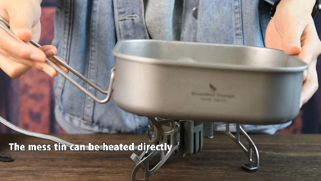 Watch Outdoor Titanium Military Mess Kit Folding Handle Camping on ...