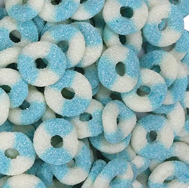Amazon.com : SweetGlob Sour Gummy Rings Candy (Blue Raspberry, 1 Pound ...