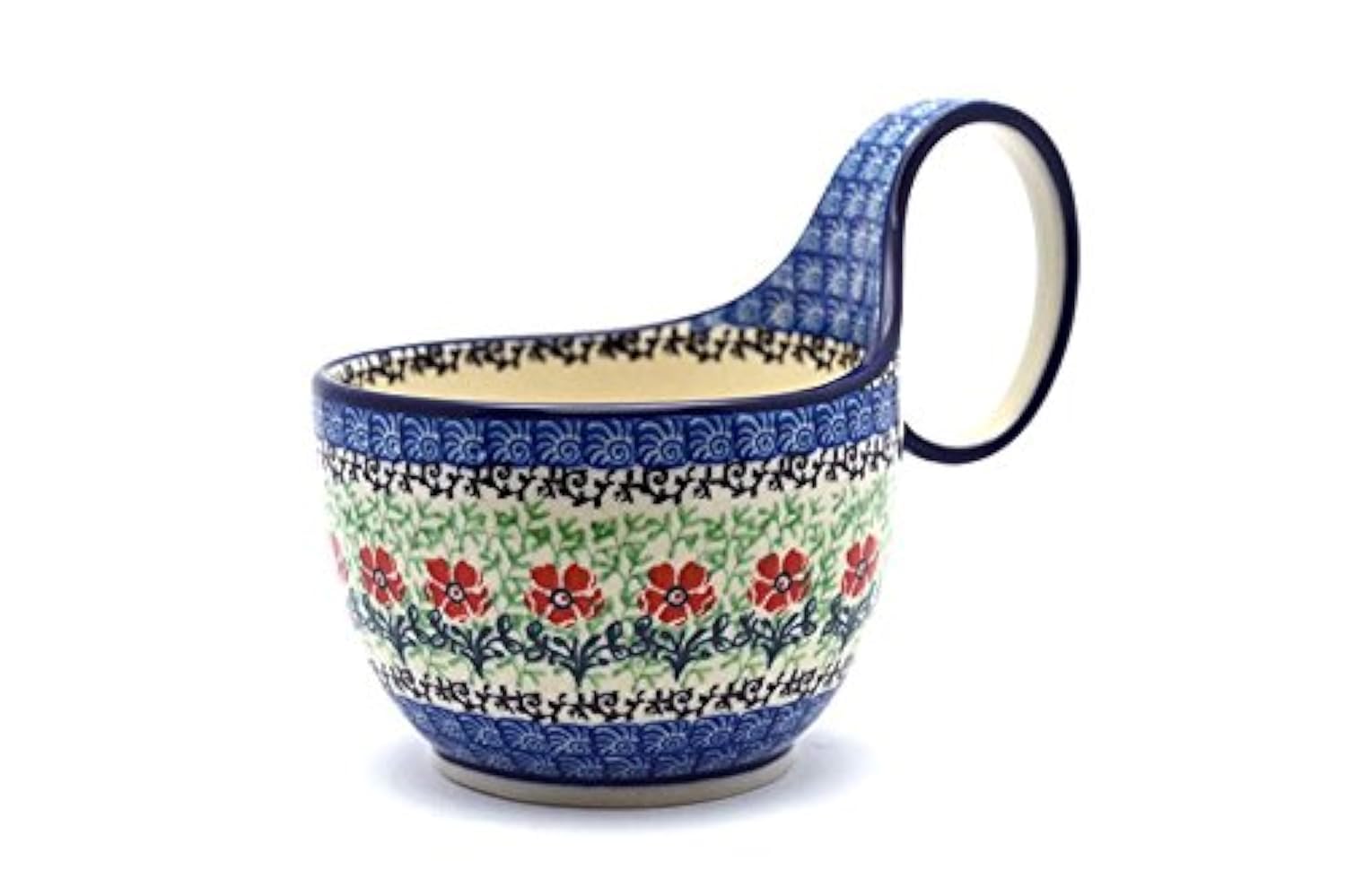 Amazon.com: Polish Pottery Loop Handle Bowl - Maraschino: Home & Kitchen